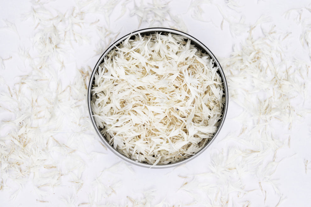 Buy Organic Dried Edible Flower Petals - White Cornflower – Aweside Farm